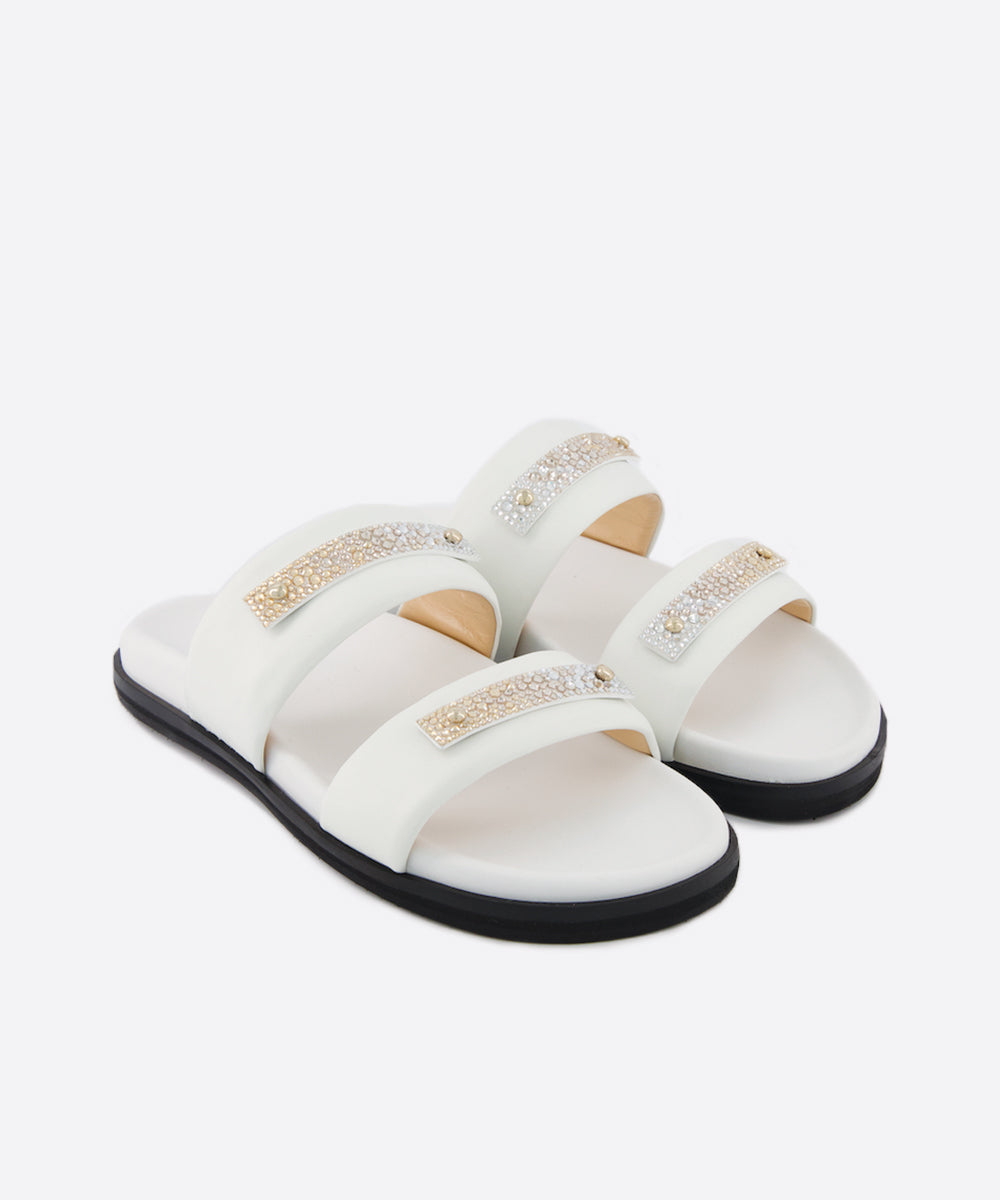 Prisma Slide Sandals - Silver & Gold